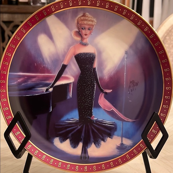 Barbie | Other | Barbie Glamour Plate With Black Gown | Poshmark